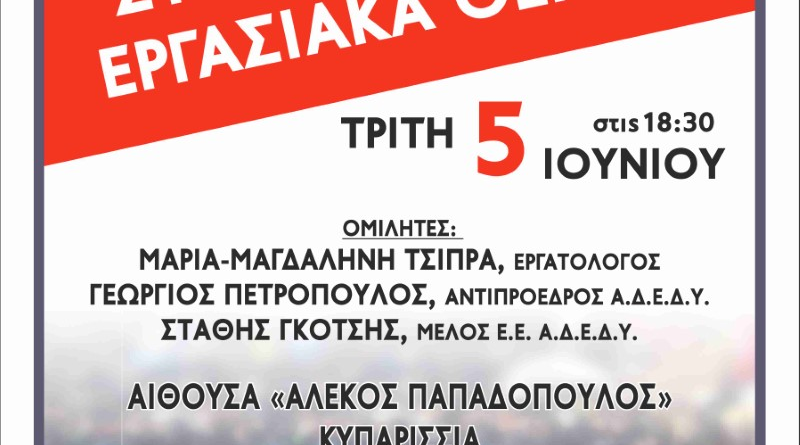 ΕΚΔΗΛΩΣΗ ΤΟΥ Ν.Τ. ΑΔΕΔΥ ΜΕΣΣΗΝΙΑΣ ΣΤΗΝ ΚΥΠΑΡΙΣΣΙΑ – Ε.Υ.Π.Σ. Μεσσηνίας